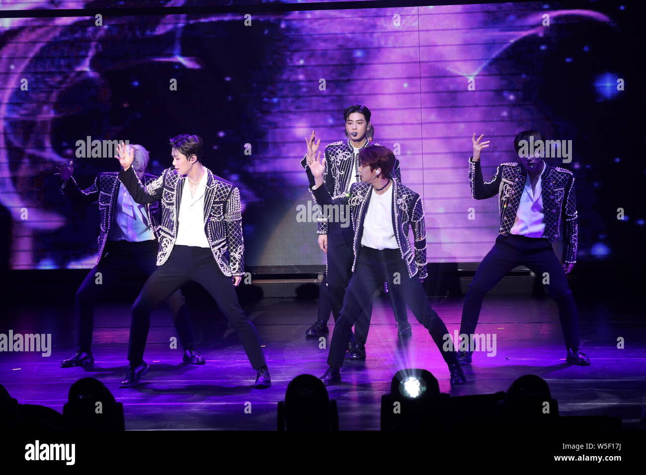 Members of South Korean boy group Astro perform during the 2nd Astroad ...
