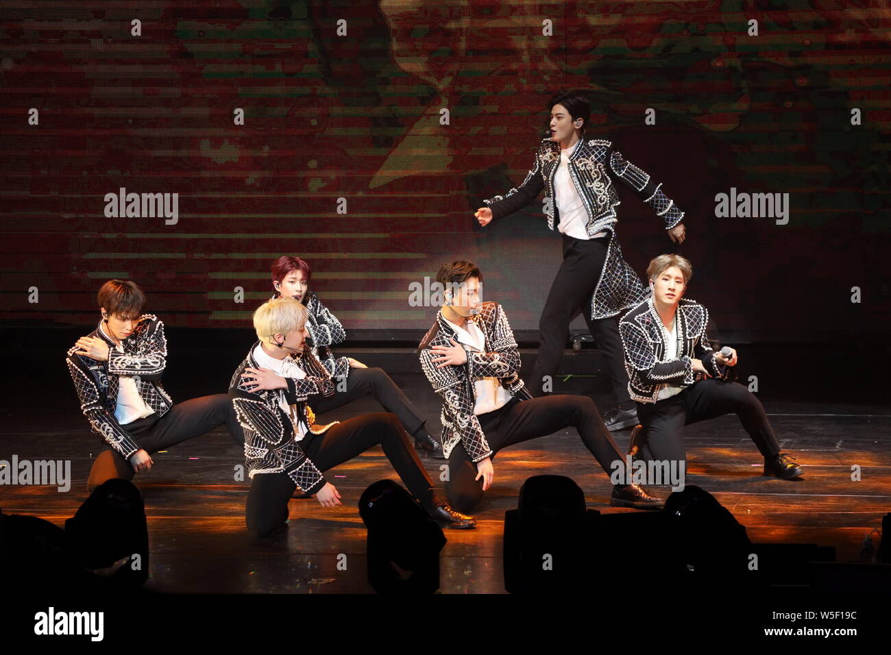 Members of South Korean boy group Astro perform during the 2nd Astroad ...