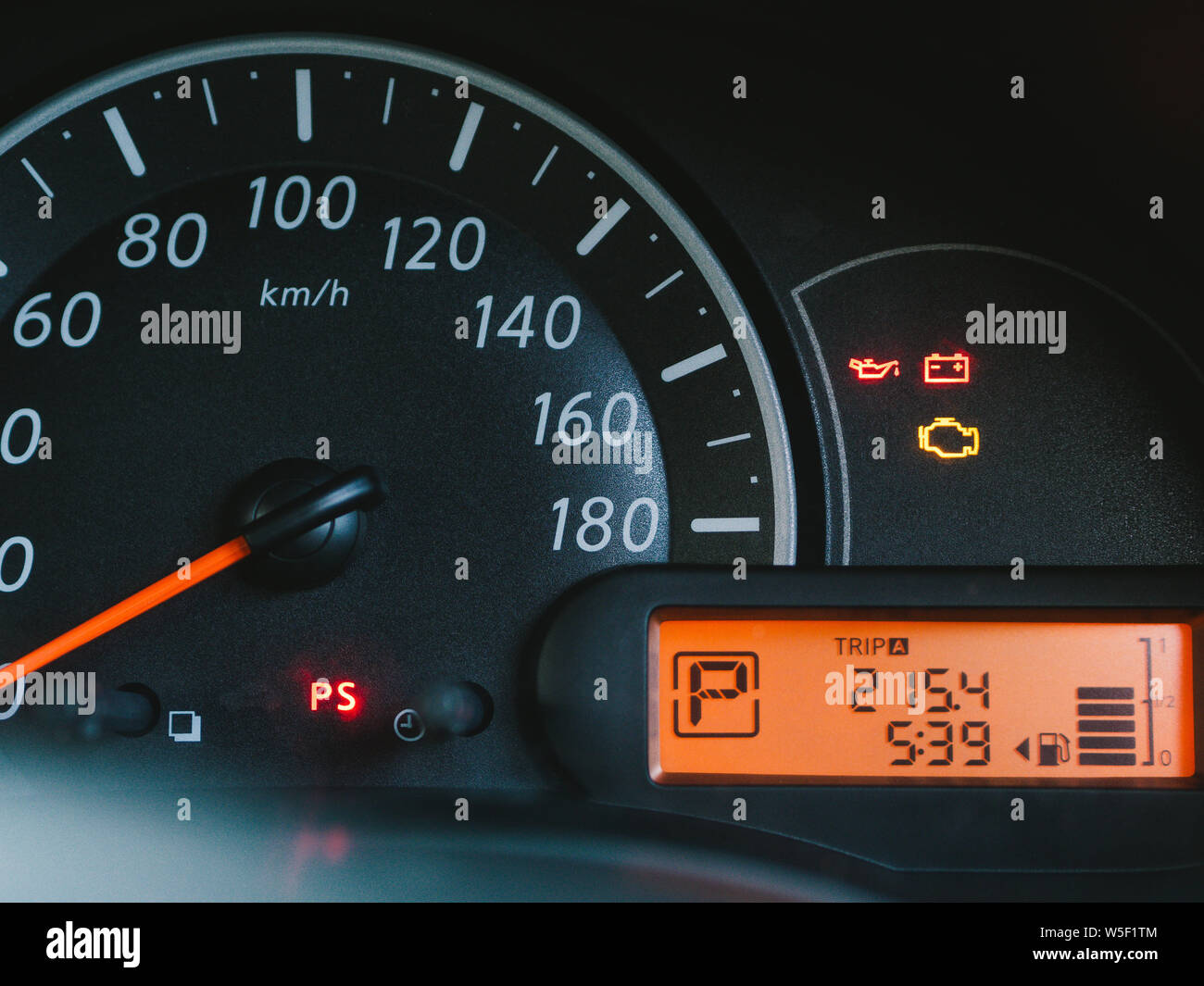 car illuminated dashboard Stock Photo - Alamy