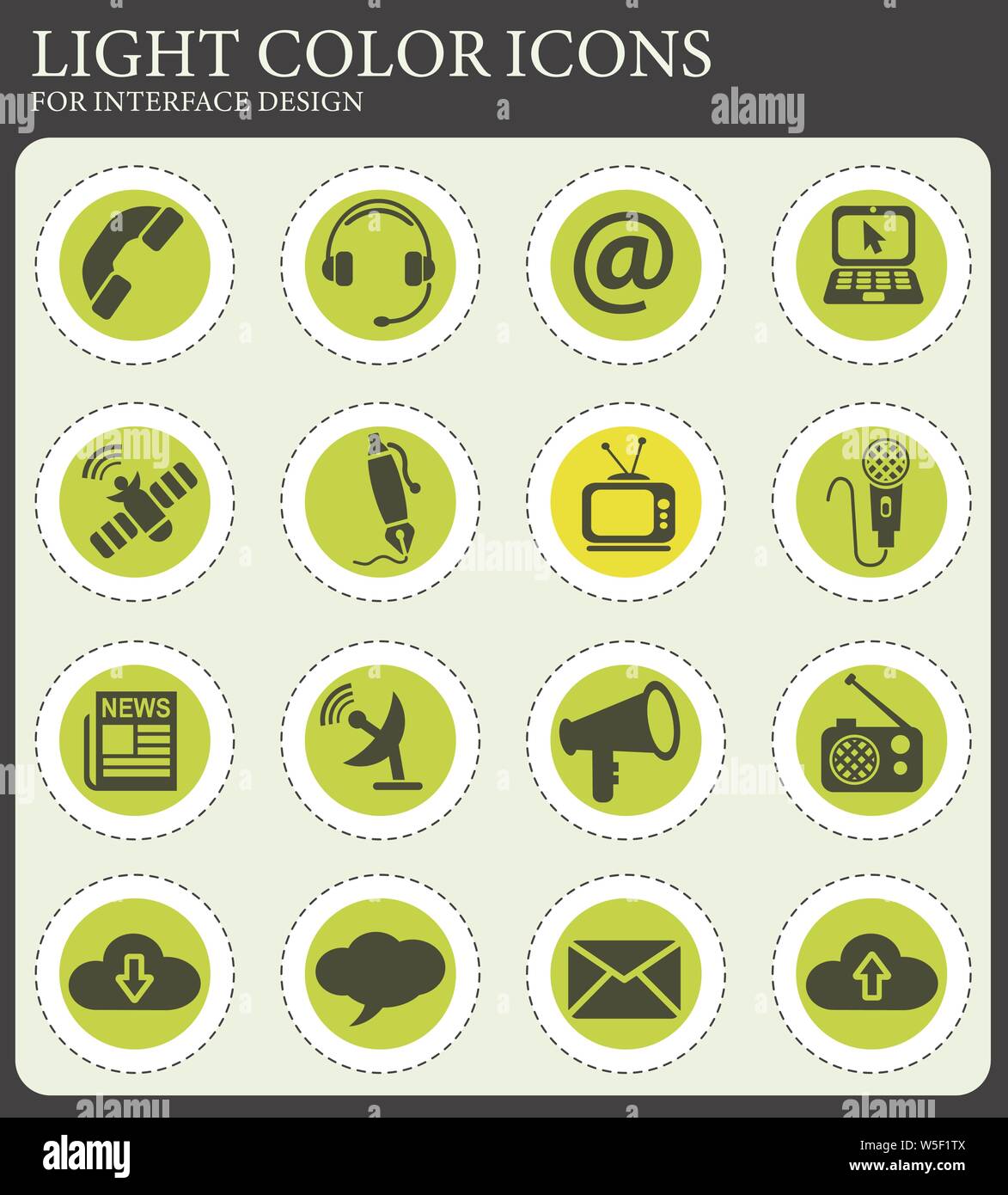 communication web icons for user interface design Stock Vector Image ...