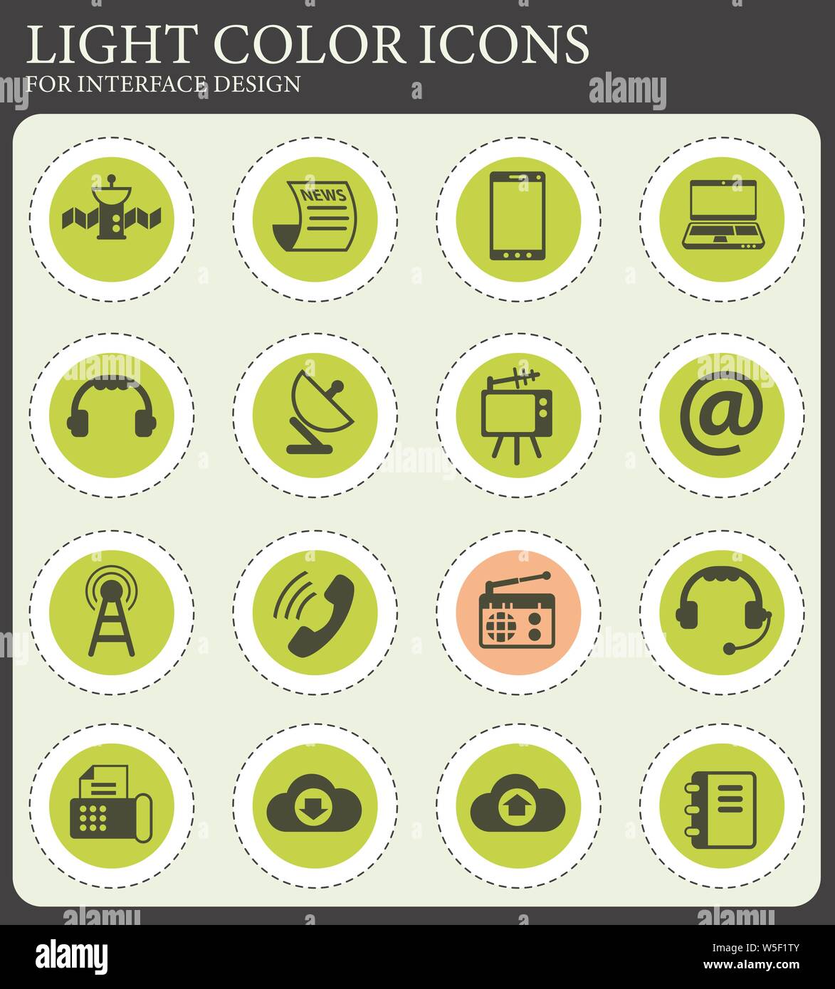 communication vector icons for web and user interface design Stock ...