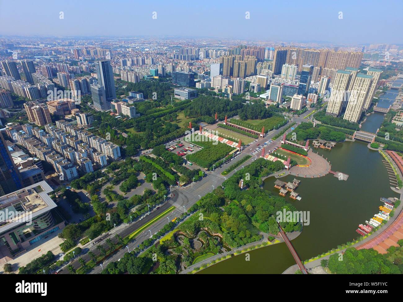 An aerial view of Foshan city, south China's Guangdong province, 21 ...