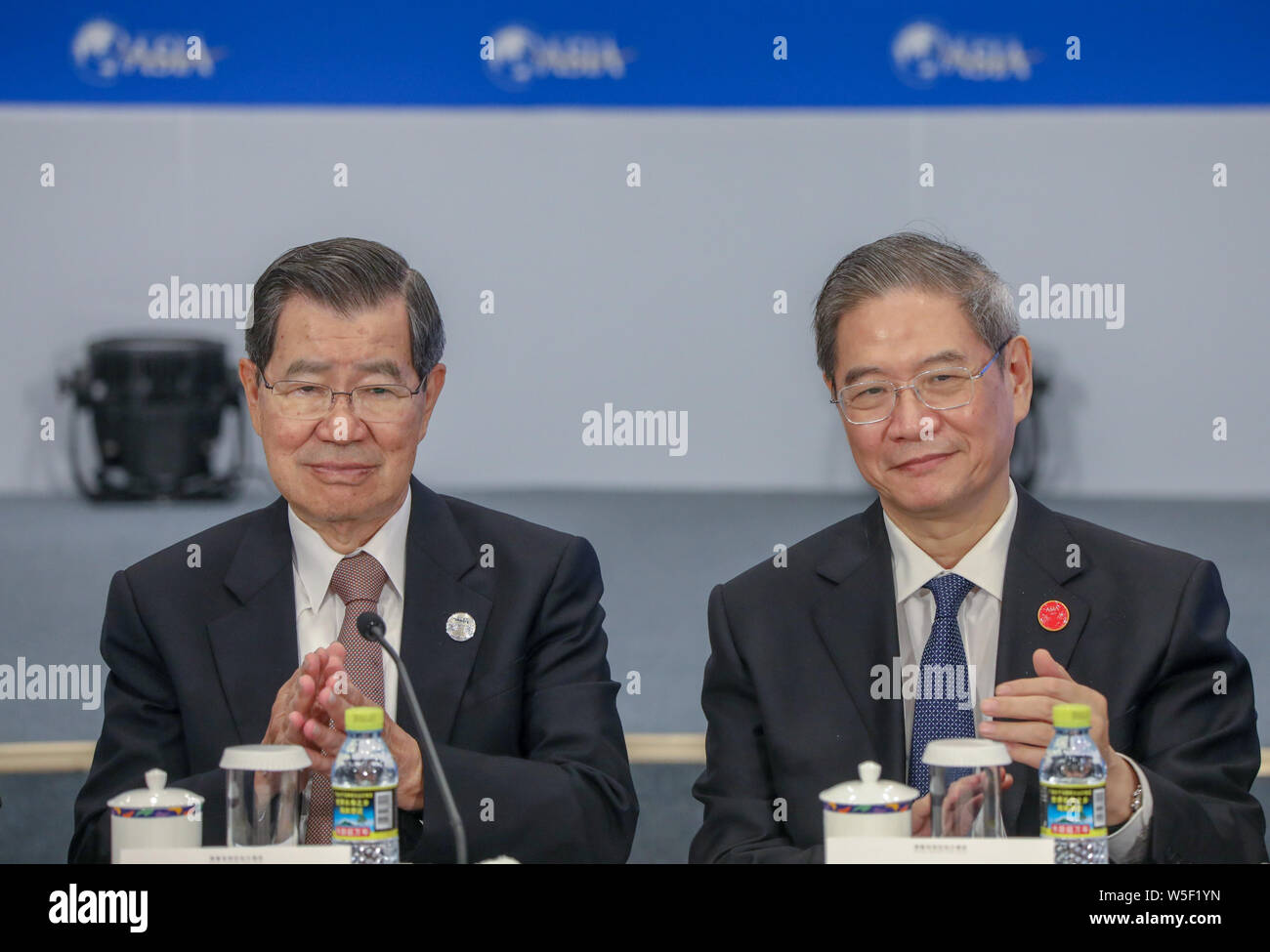 Vincent Siew Wan-chang, left, chairman of the Taiwan-based Cross-Strait ...