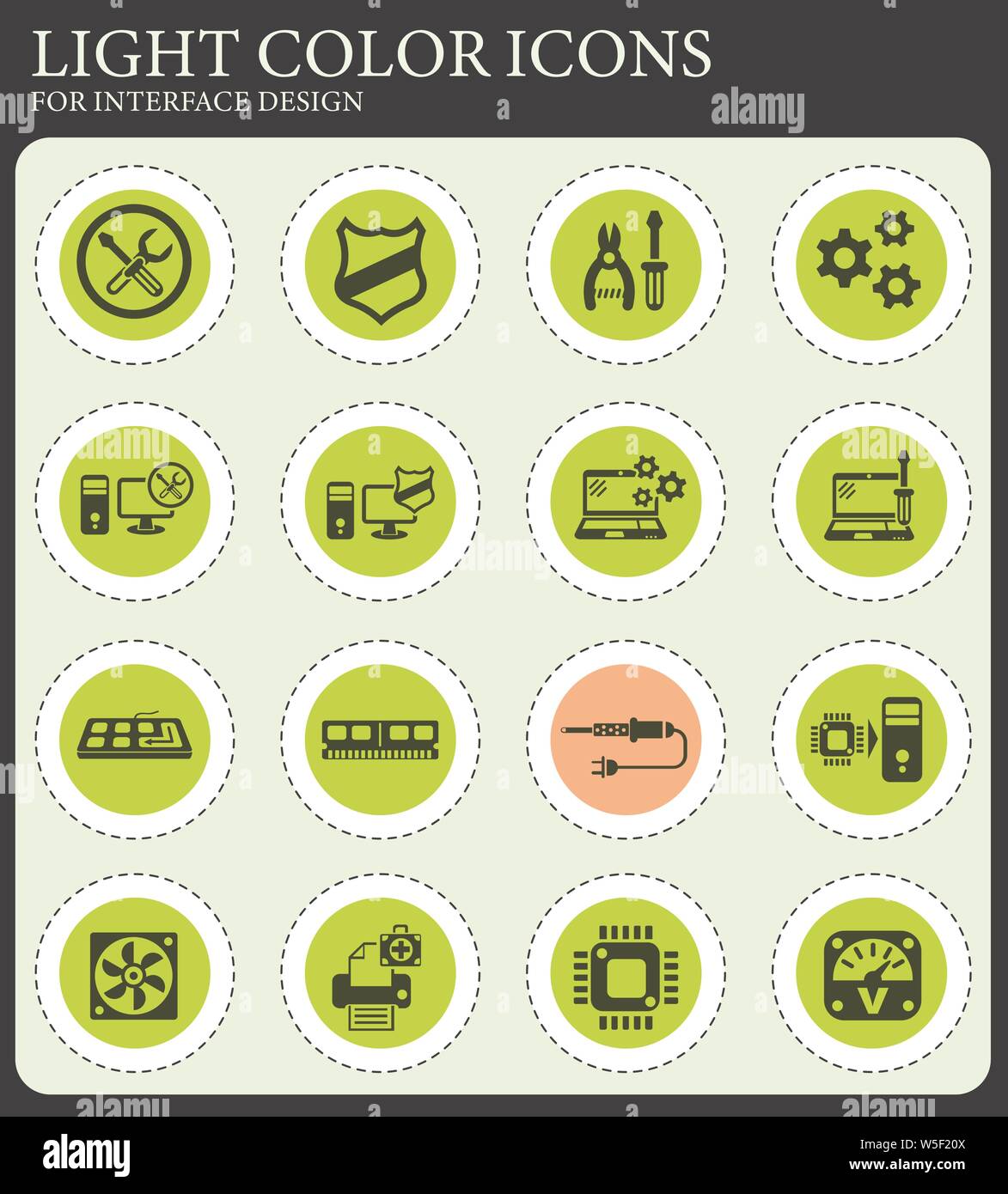 computer repair web icons for user interface design Stock Vector Image ...