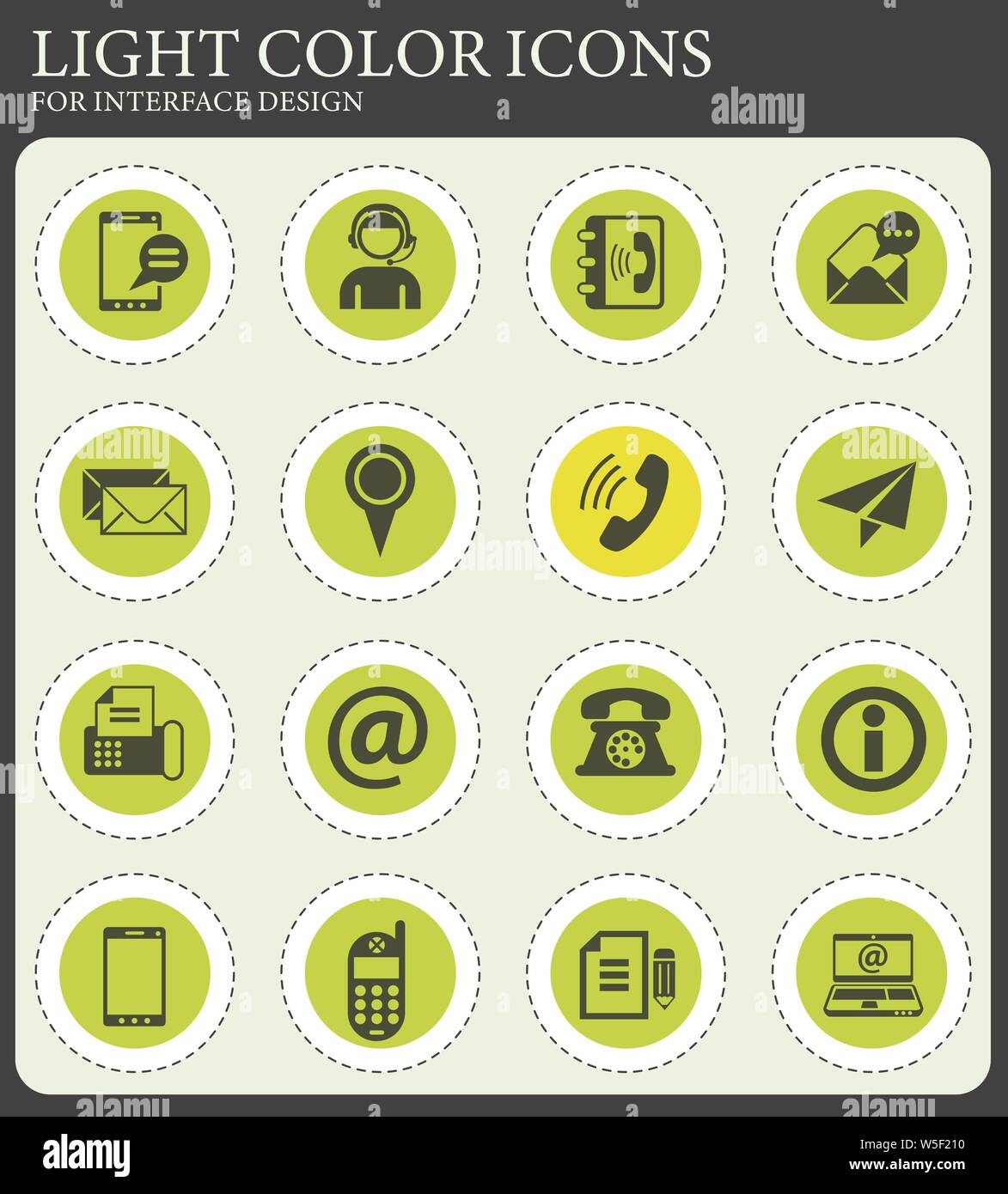 contact us vector icons for web and user interface design Stock Vector ...