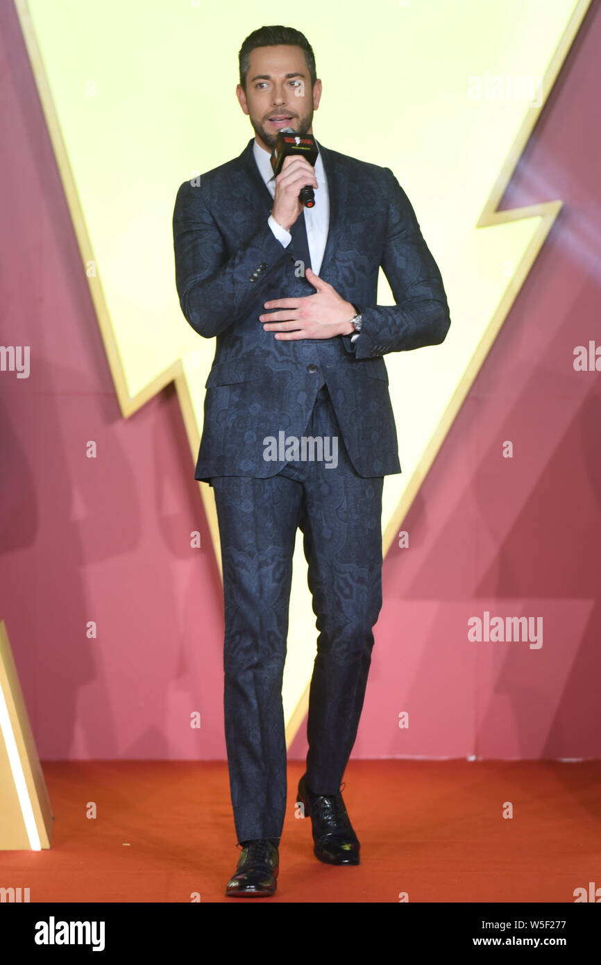 American actor and singer Zachary Levi attends a premiere event for his ...