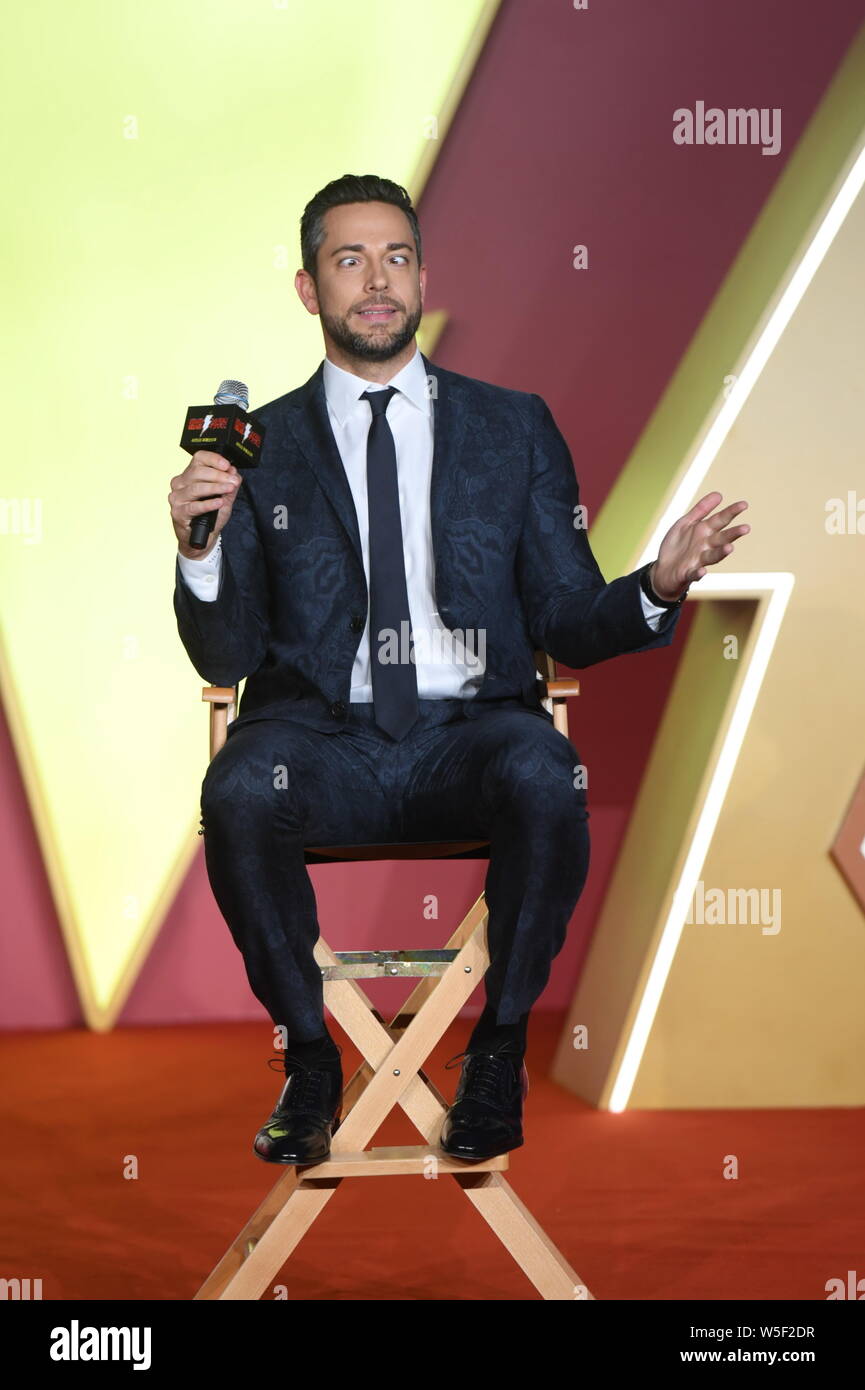 American actor and singer Zachary Levi attends a premiere event for his ...