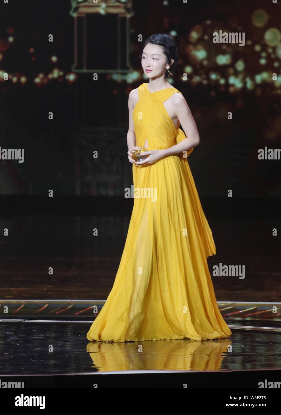 Chinese actress Zhou Dongyu attends the Chinese Qualified TV Drama ...