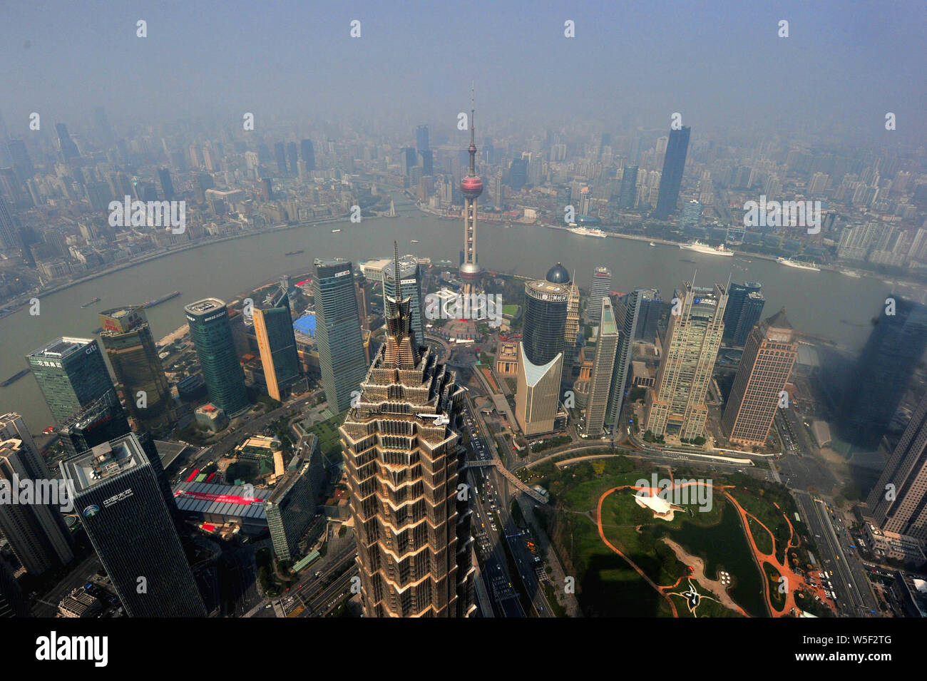 Skyline of the Lujiazui Financial District with the Shanghai Tower ...