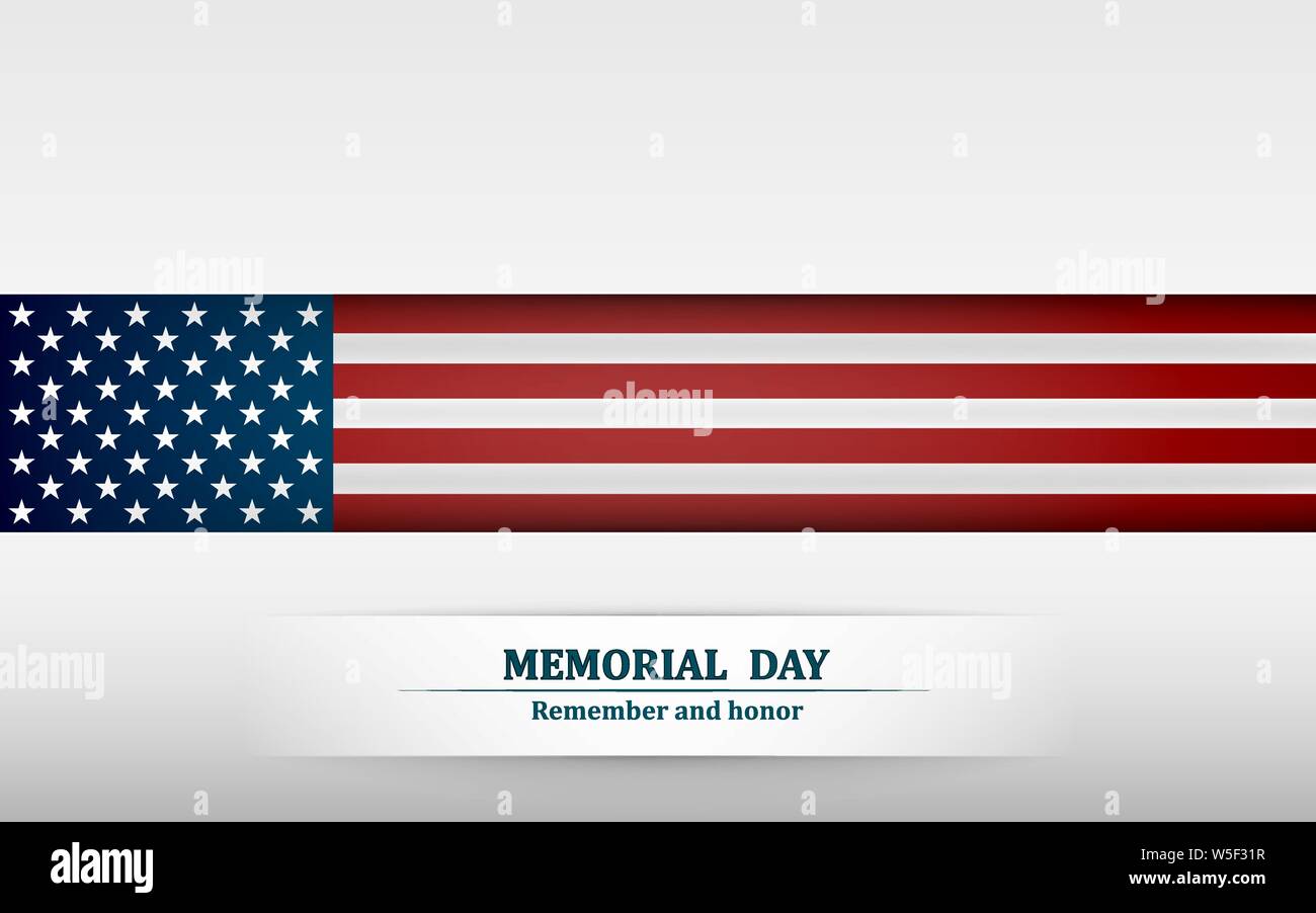 Banner for memorial day. American flag on gray background Stock Vector ...