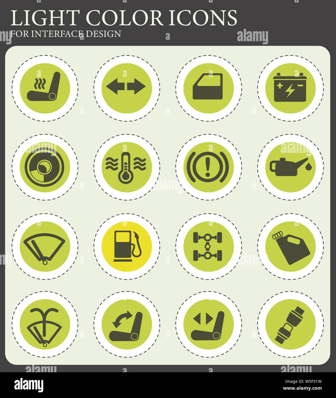 Car interface web icons for user interface design Stock Vector Image ...