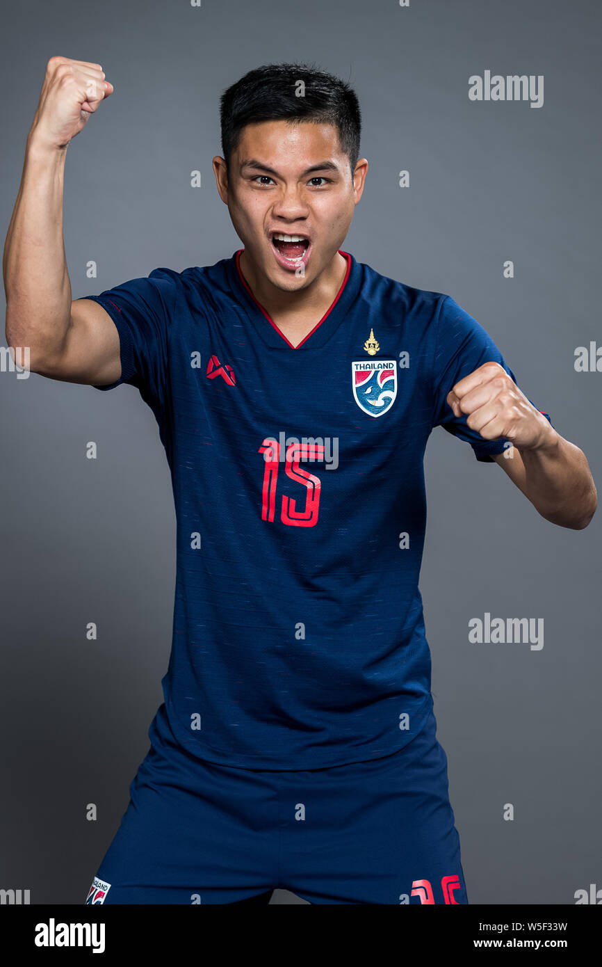 Portrait of Narubadin Weerawatnodom of Thailand national men's football team for the 2019 China ...