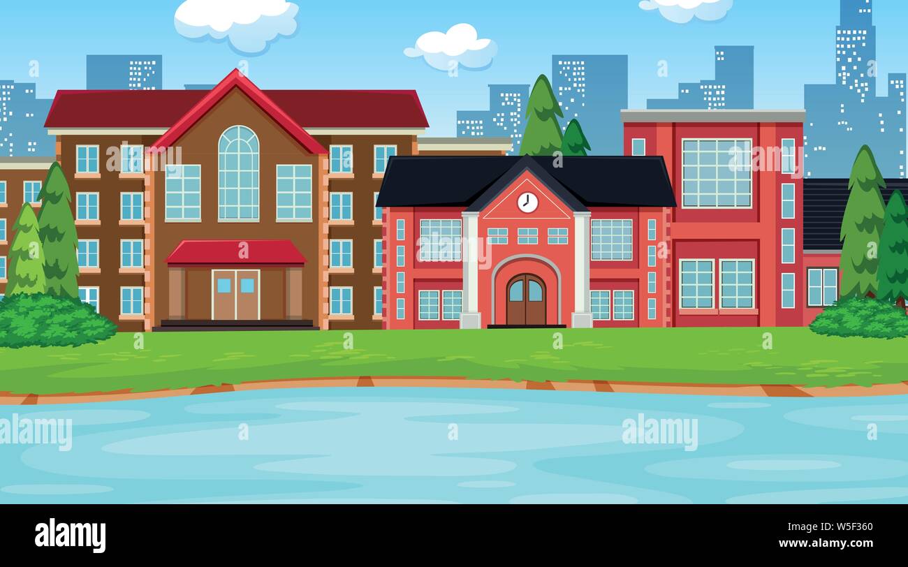 Natural environment scenes landscape illustration Stock Vector Image ...