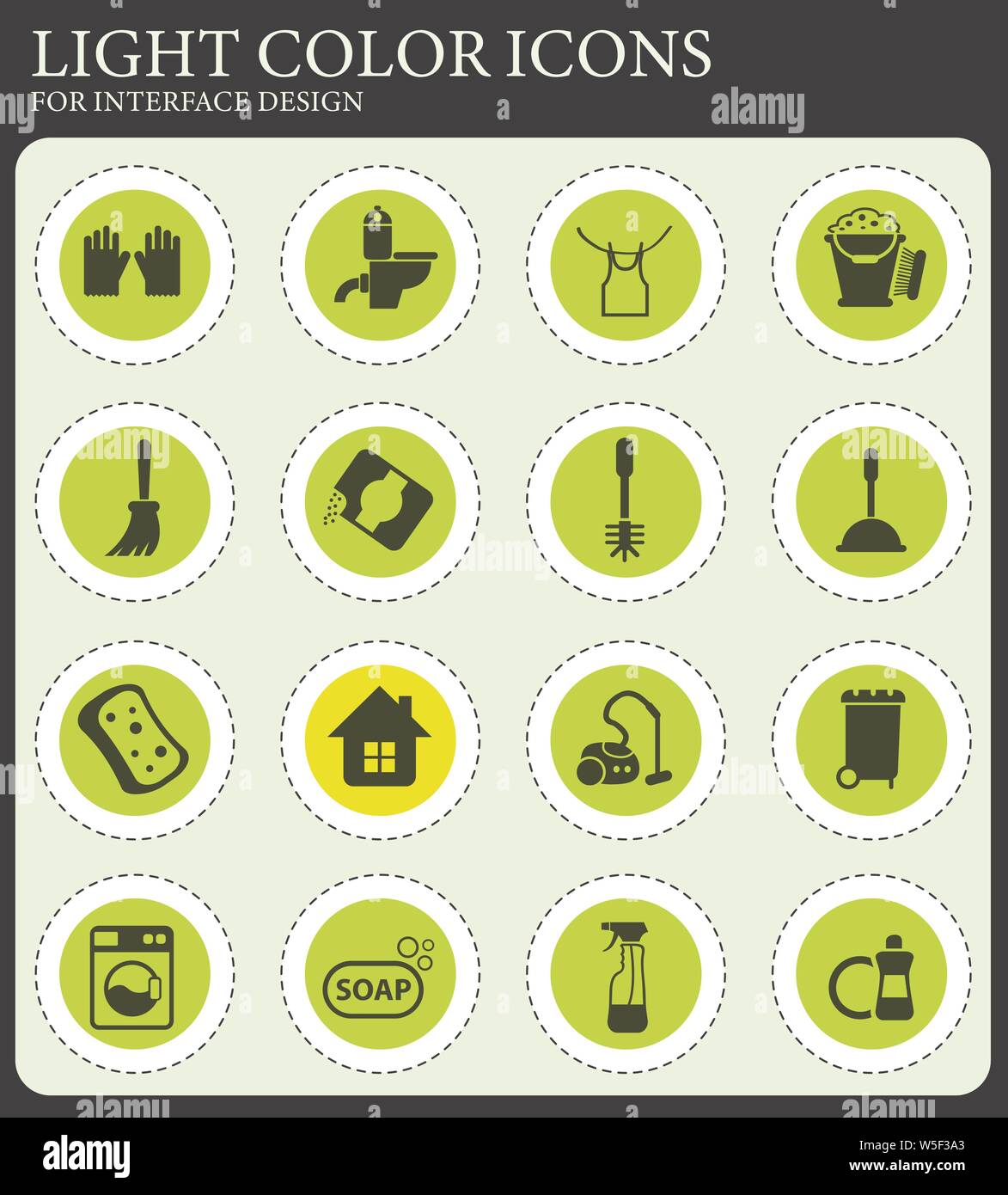 cleaning company vector icons for web and user interface design Stock ...