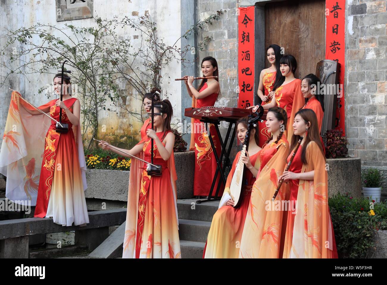 All female Chinese musical group Twelve Girls Band performs during an ...