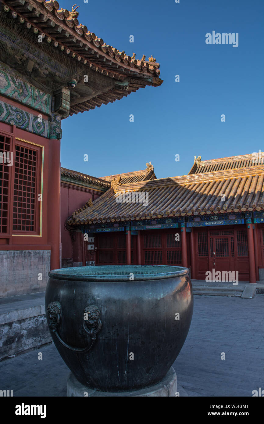 A view of the Palace Museum, also known as the Forbidden City, in ...