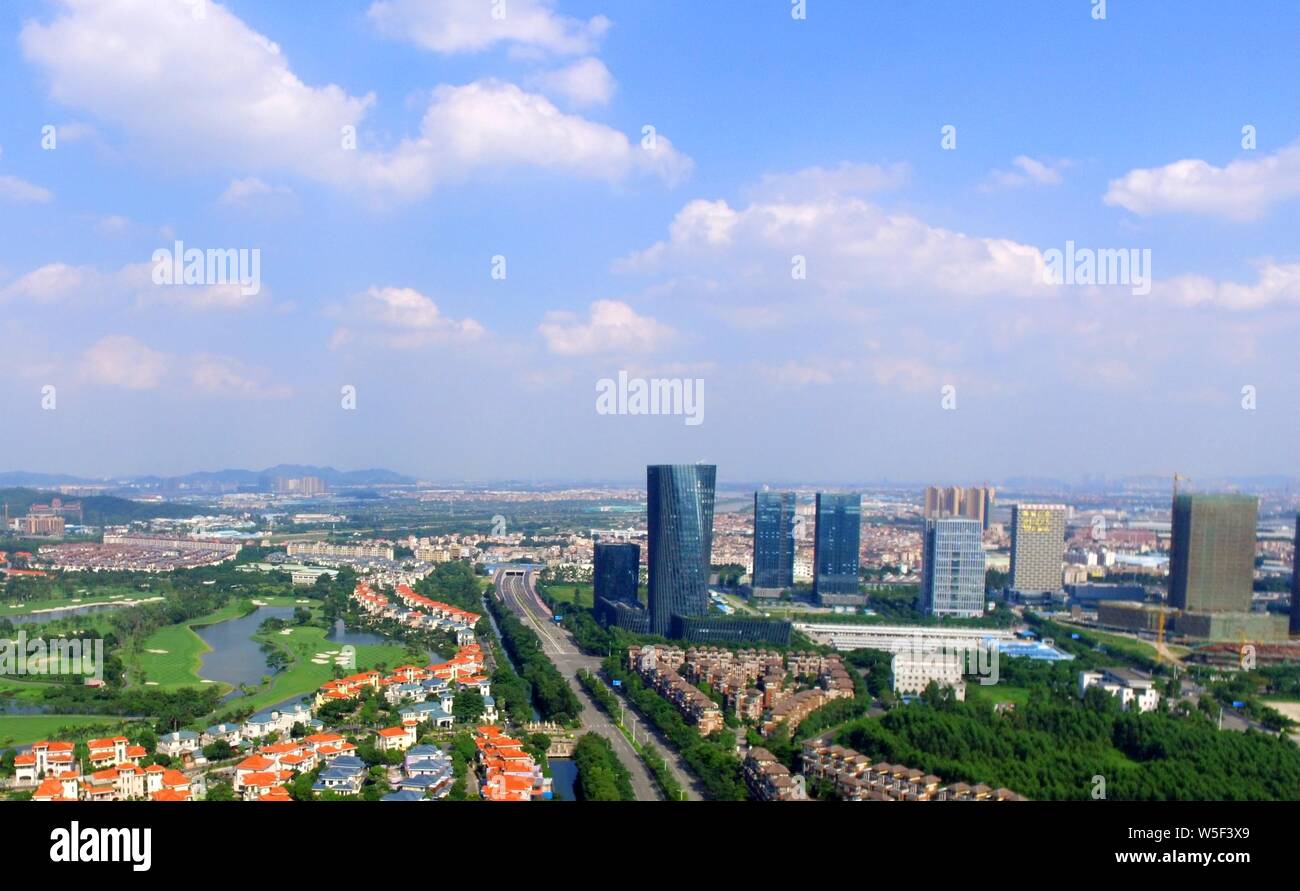 An aerial view of Foshan city, south China's Guangdong province, 21 ...
