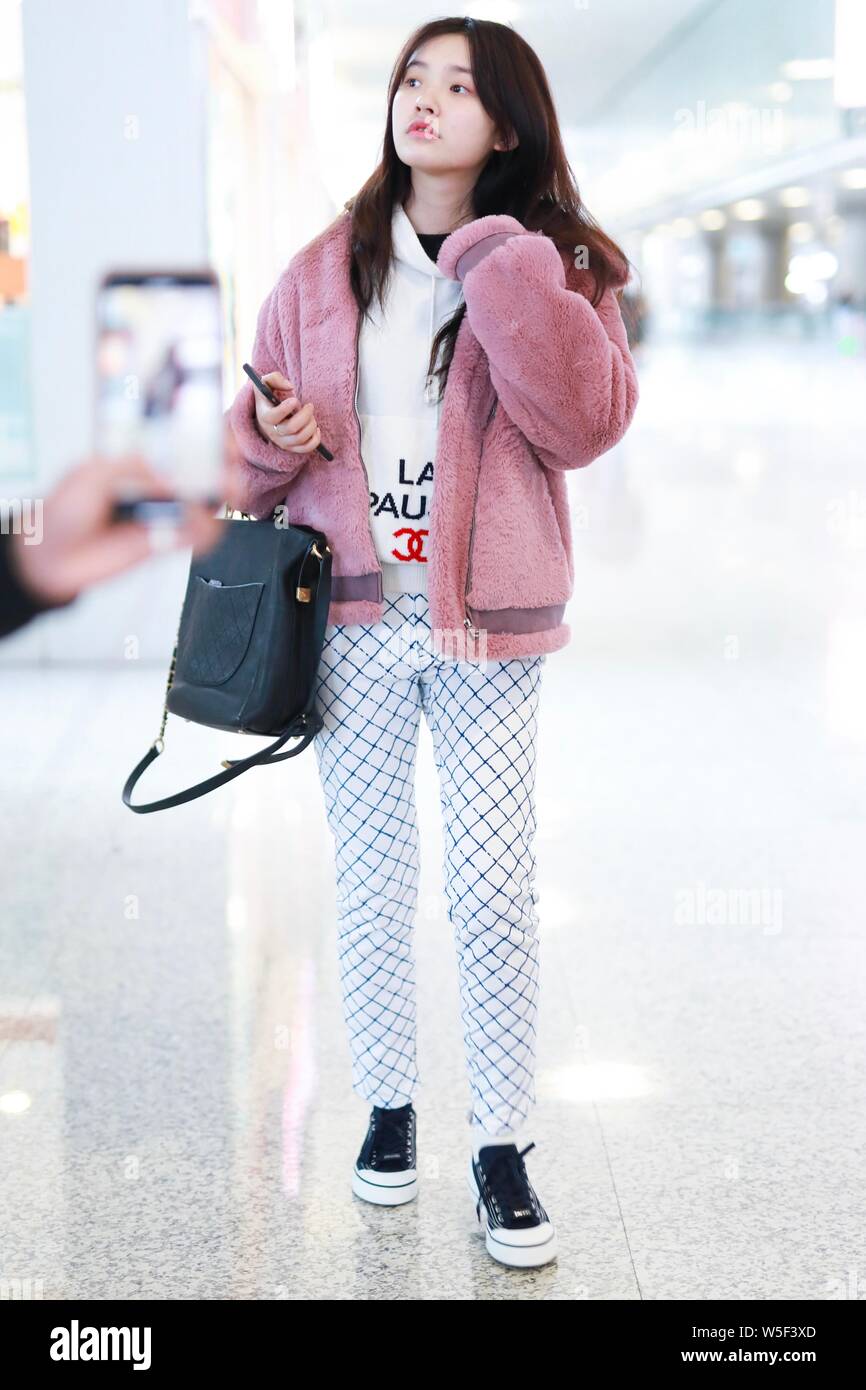 Chinese actress Jelly Lin or Lin Yun is pictured at an airport in ...