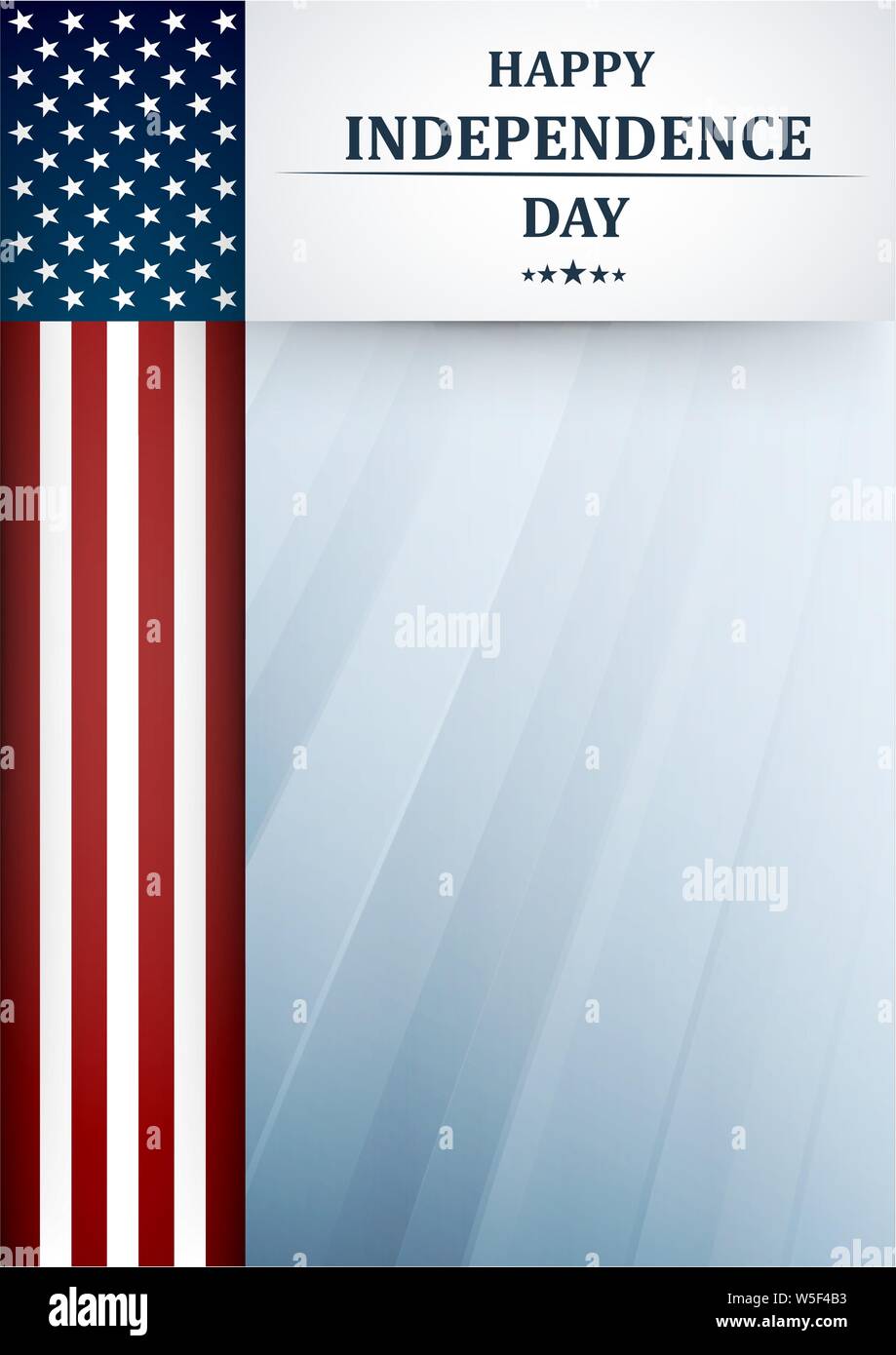 USA Independence Day. Fourth of July greeting card template with ...