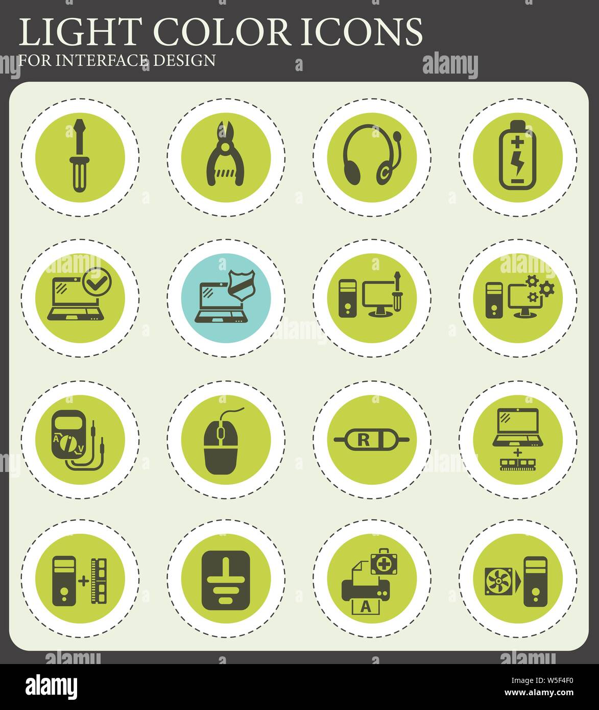 computer repair web icons for user interface design Stock Vector Image ...