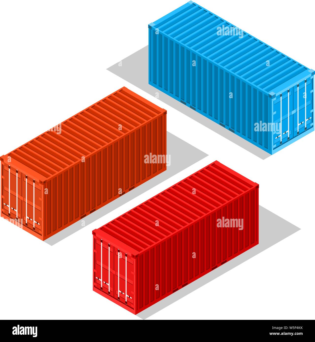 Cargo containers isolated on white background. Isometric illustration ...