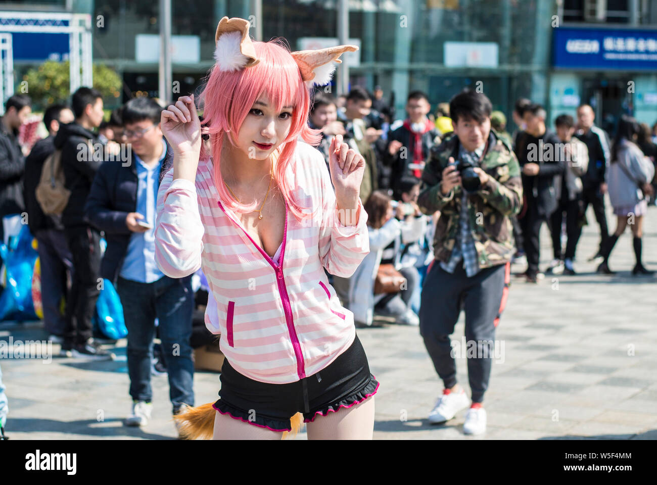 A Chinese coser dressed in cosplay costumes poses during the 23rd ...