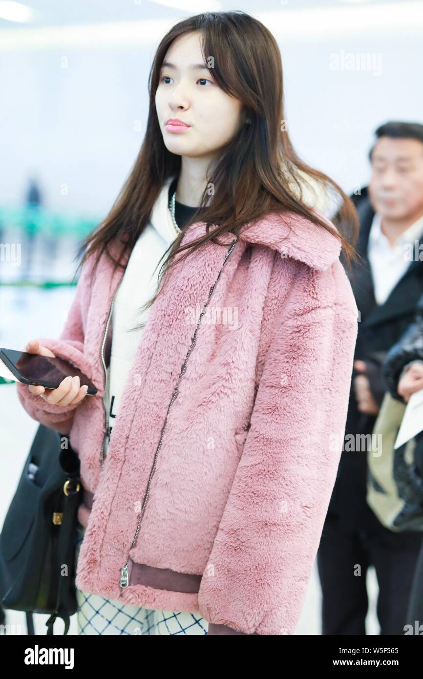 Chinese actress Jelly Lin or Lin Yun is pictured at an airport in ...