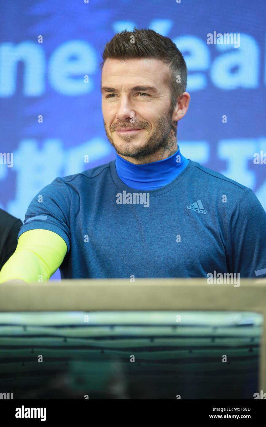 English football star David Beckham attends the launch event for new ...