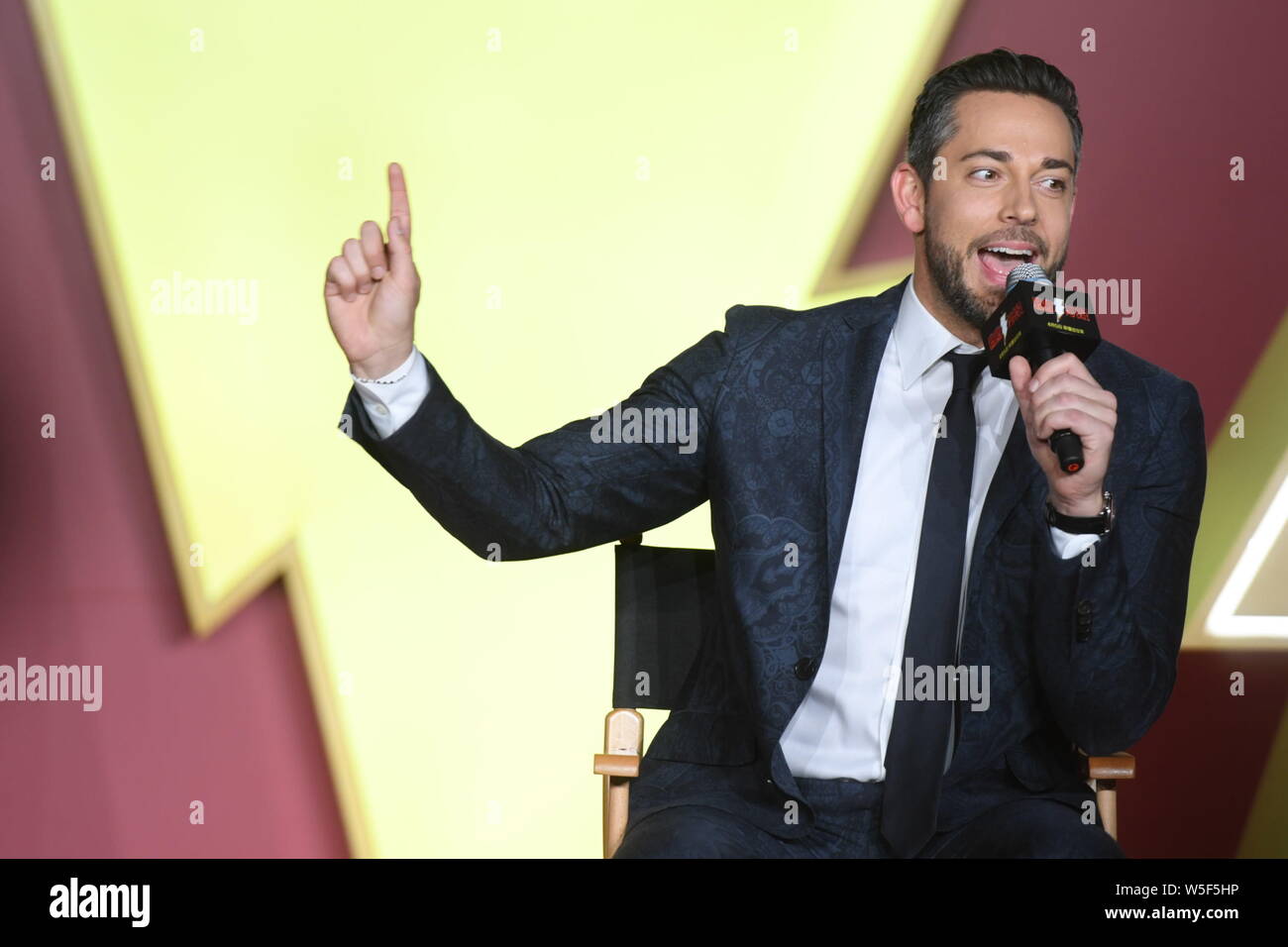 American actor and singer Zachary Levi attends a premiere event for his ...