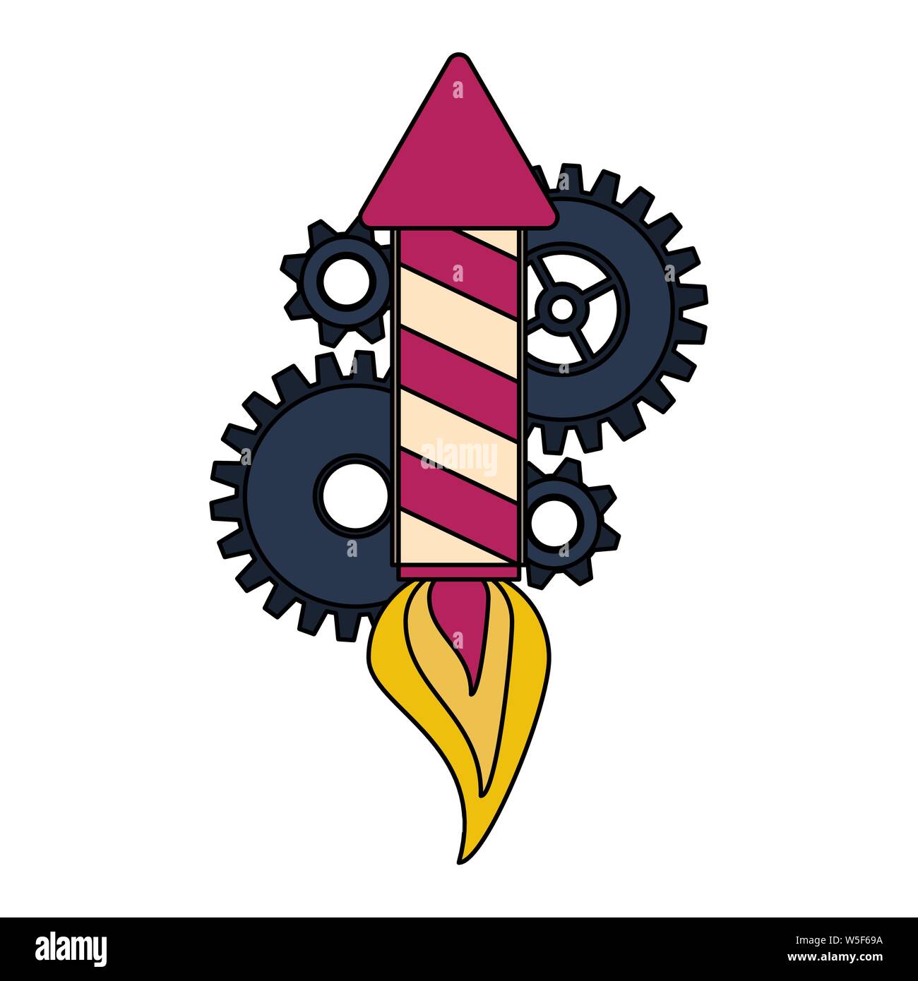 rocket firework gunpowder fire cartoon Stock Vector Image & Art - Alamy