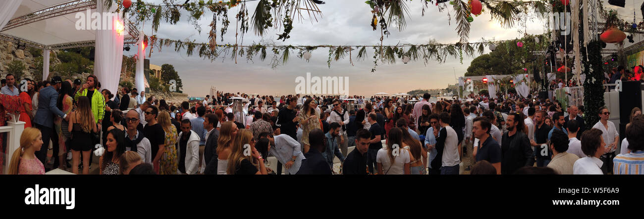 Sunset Beach Club party, Monaco Stock Photo - Alamy