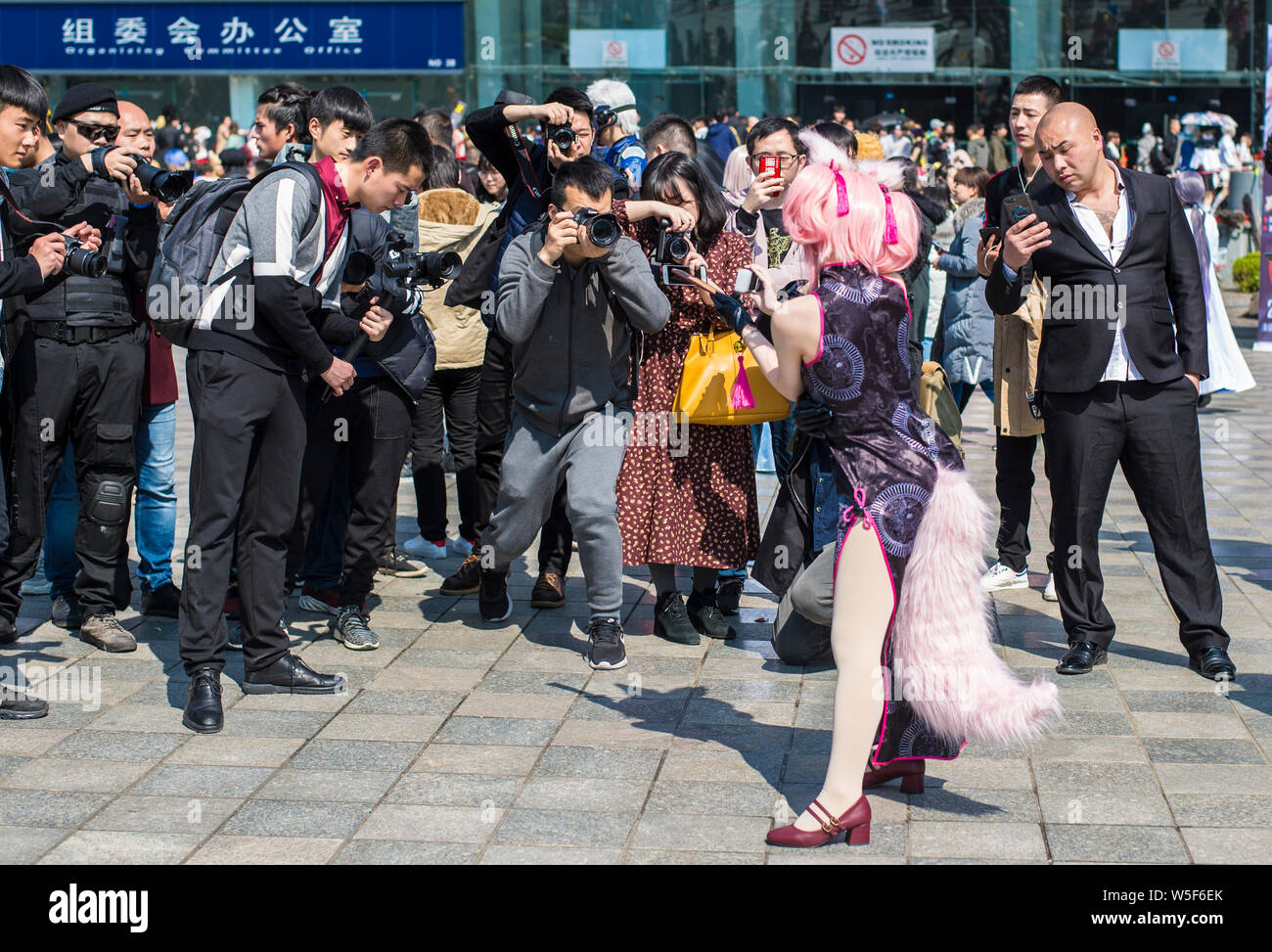 A Chinese coser dressed in cosplay costumes poses during the 23rd ...