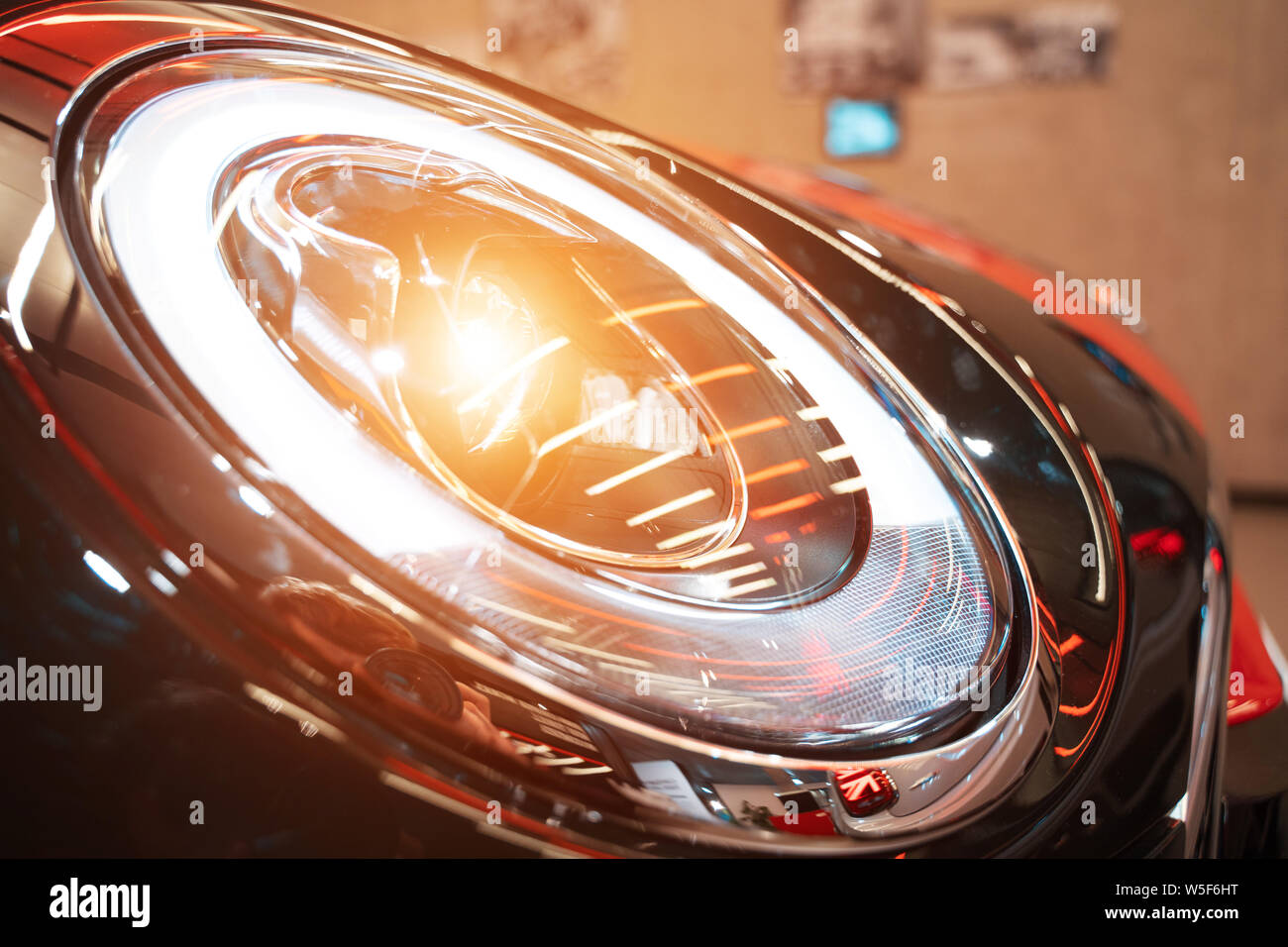 Macro photo of automobile exterior detail as technological design Stock ...