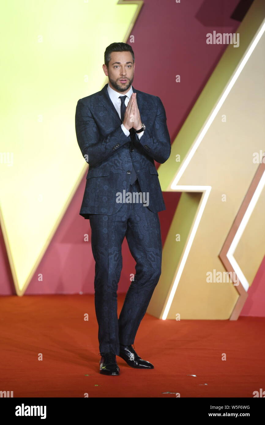 American actor and singer Zachary Levi attends a premiere event for his ...