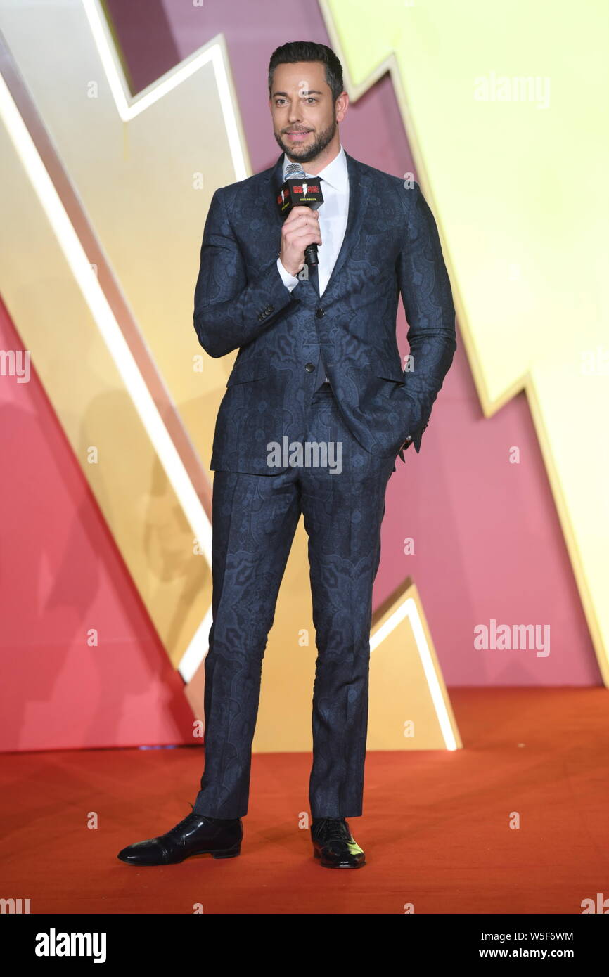 American actor and singer Zachary Levi attends a premiere event for his ...