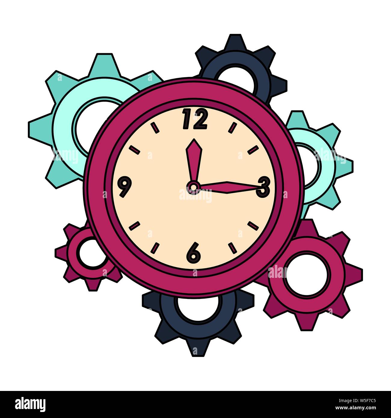 time clock watch alarm cartoon Stock Vector Image & Art - Alamy