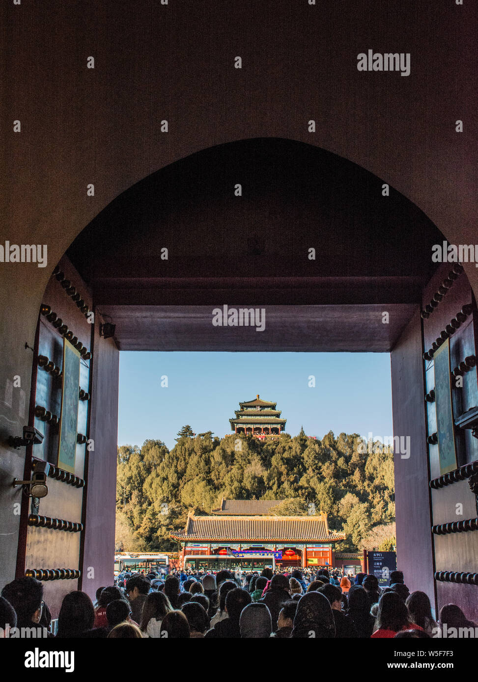 A view of the Palace Museum, also known as the Forbidden City, in ...