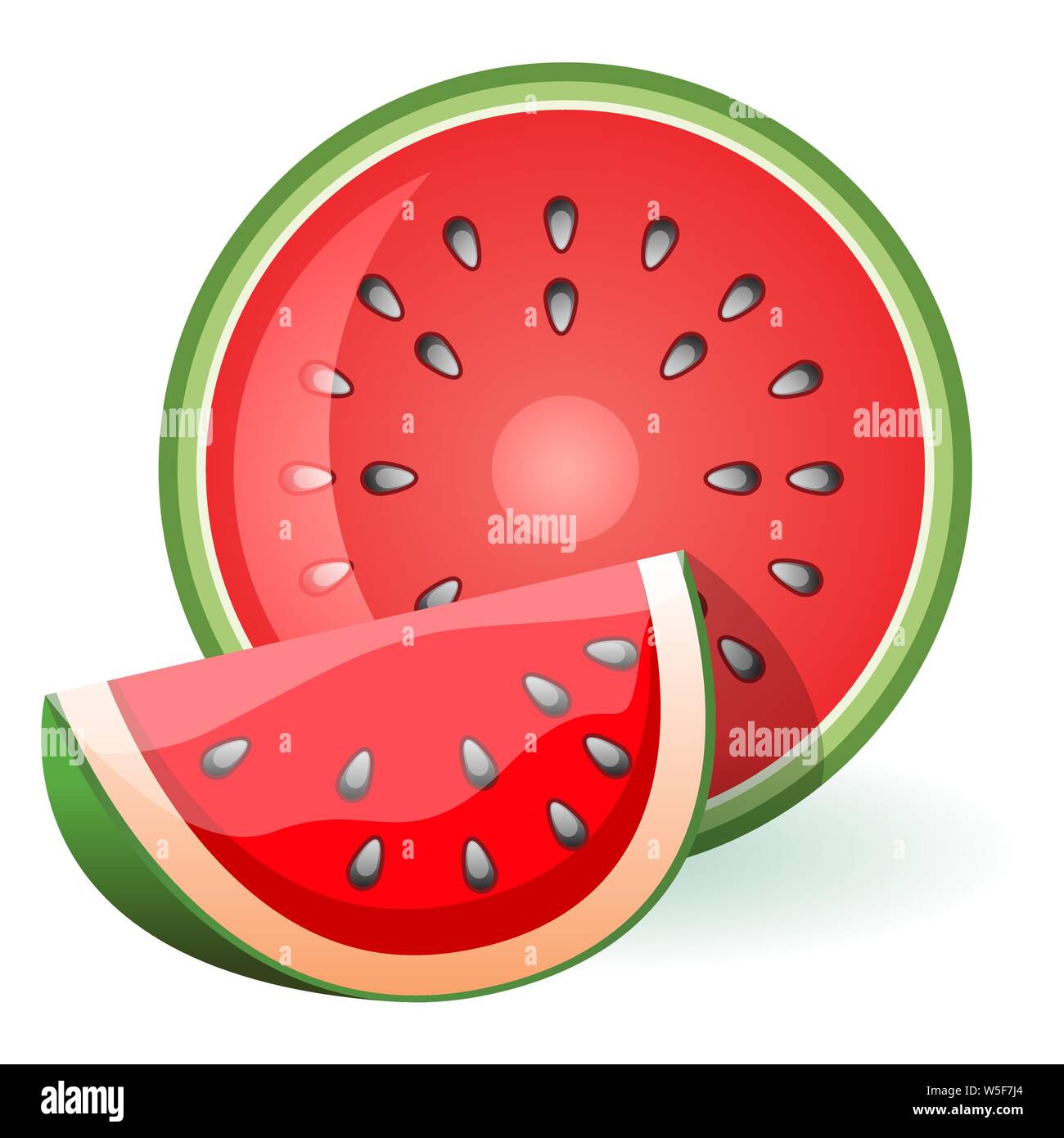 Cartoon watermelon slice Cut Out Stock Images & Pictures - Alamy