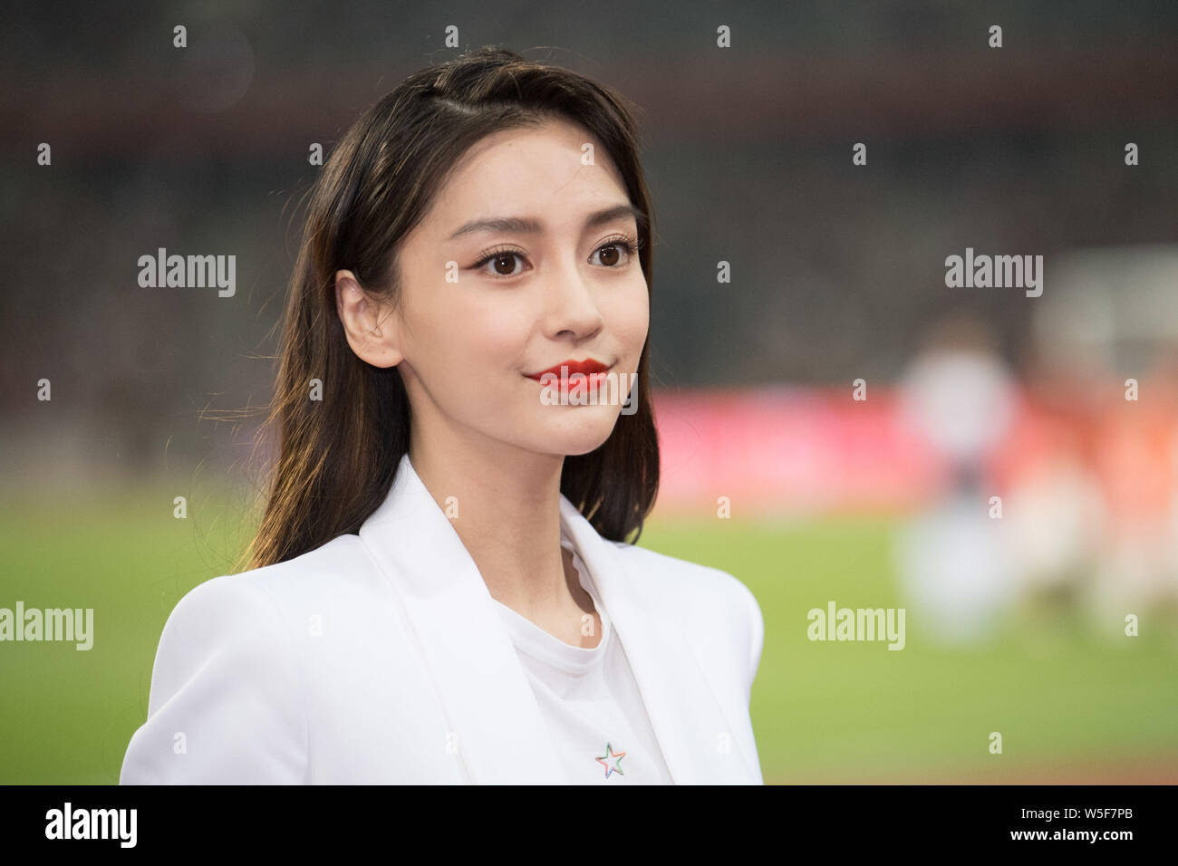 Hong Kong actress Angelababy attends the opening ceremony of the 2019 ...