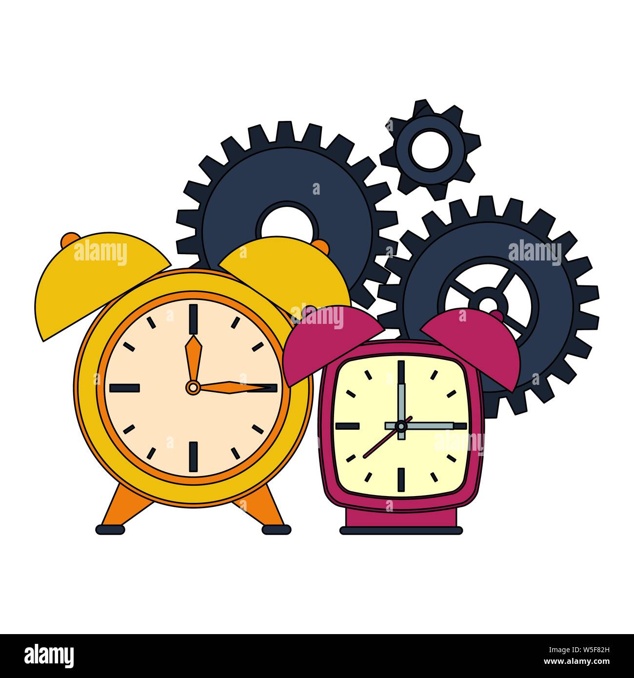 time clocks watch alarm cartoon Stock Vector Image & Art - Alamy