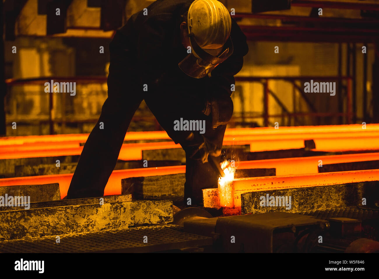 Hot billet bloom continuous casting, also called strand casting Stock ...