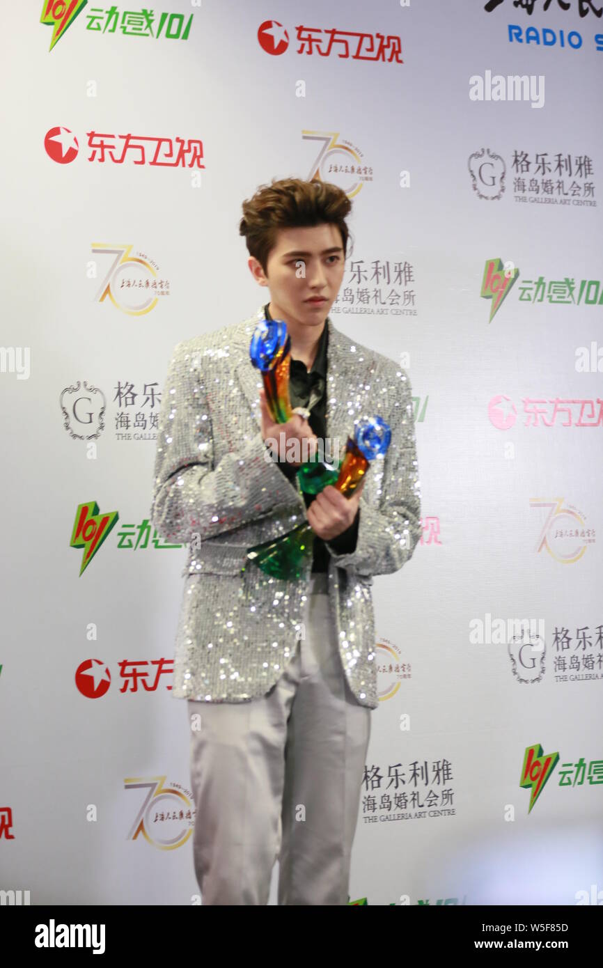 Singer and rapper Cai Xukun of Chinese boy group Nine Percent poses ...