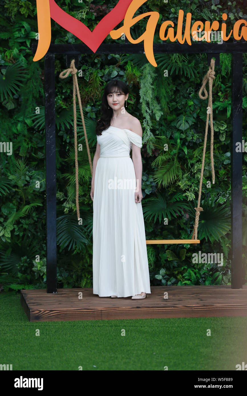 Singer Li Yitong of Chinese idol group SNH48 poses as she arrives for ...