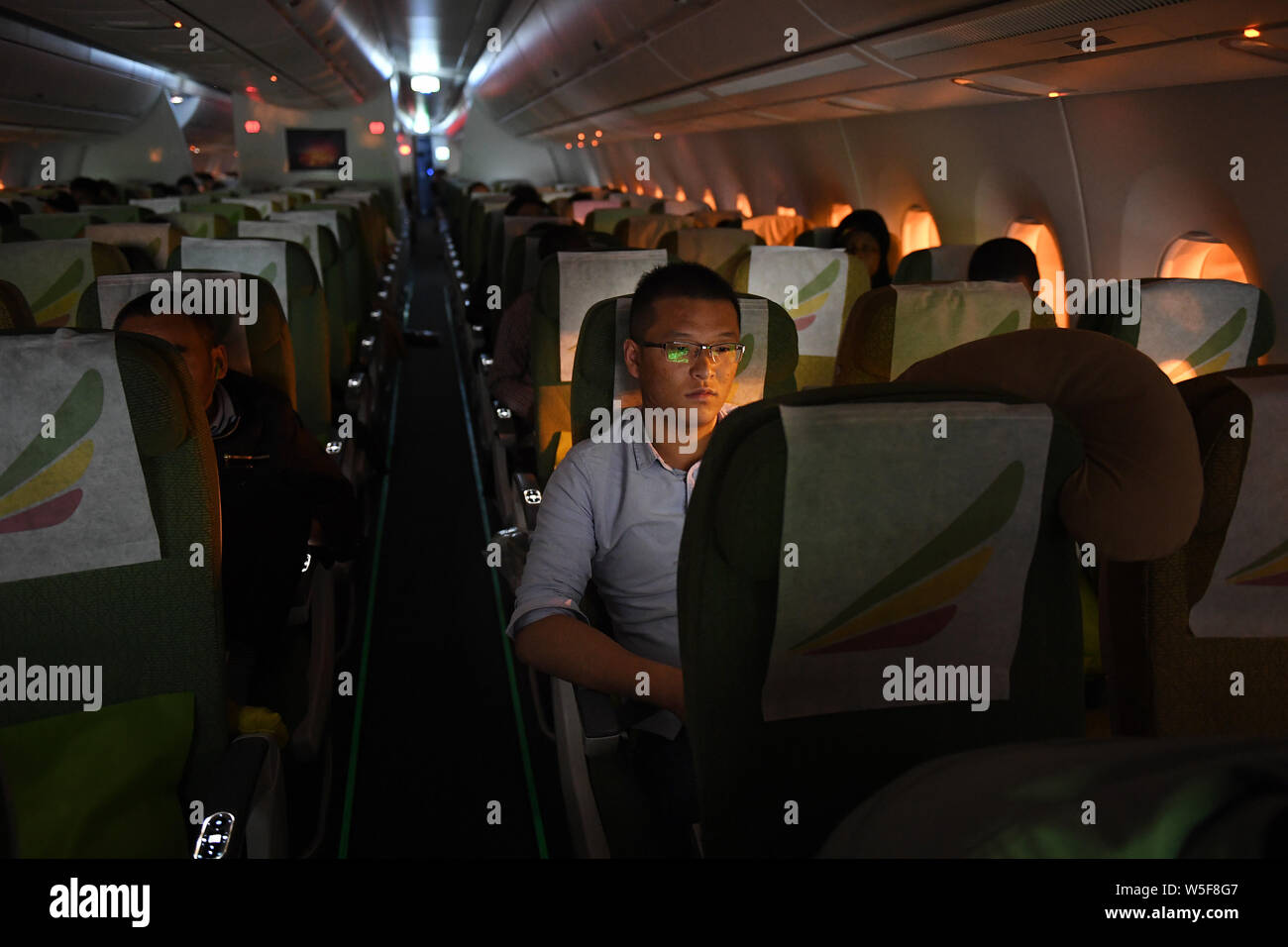 --FILE--Chinese passengers are pictured on the Ethiopian Airlines ...