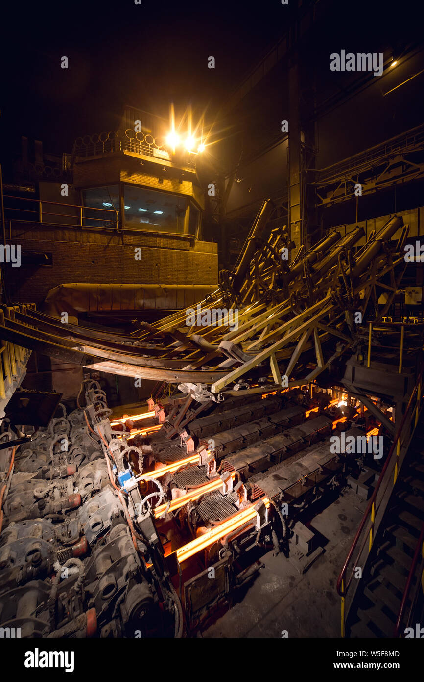 Hot billet bloom continuous casting, also called strand casting Stock ...