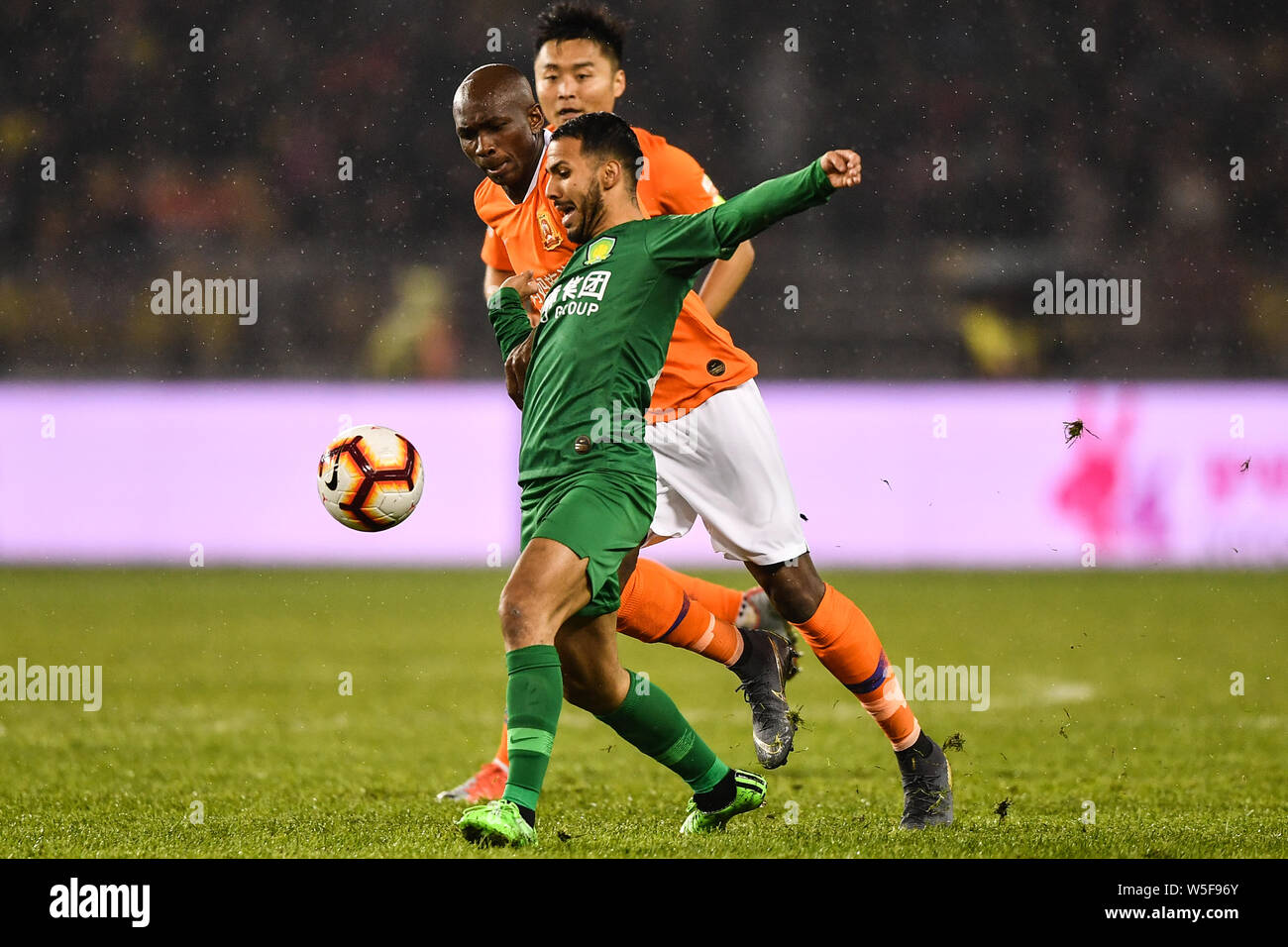 Cameroonian football player Stephane Mbia Etoundi of Wuhan Zall F.C ...
