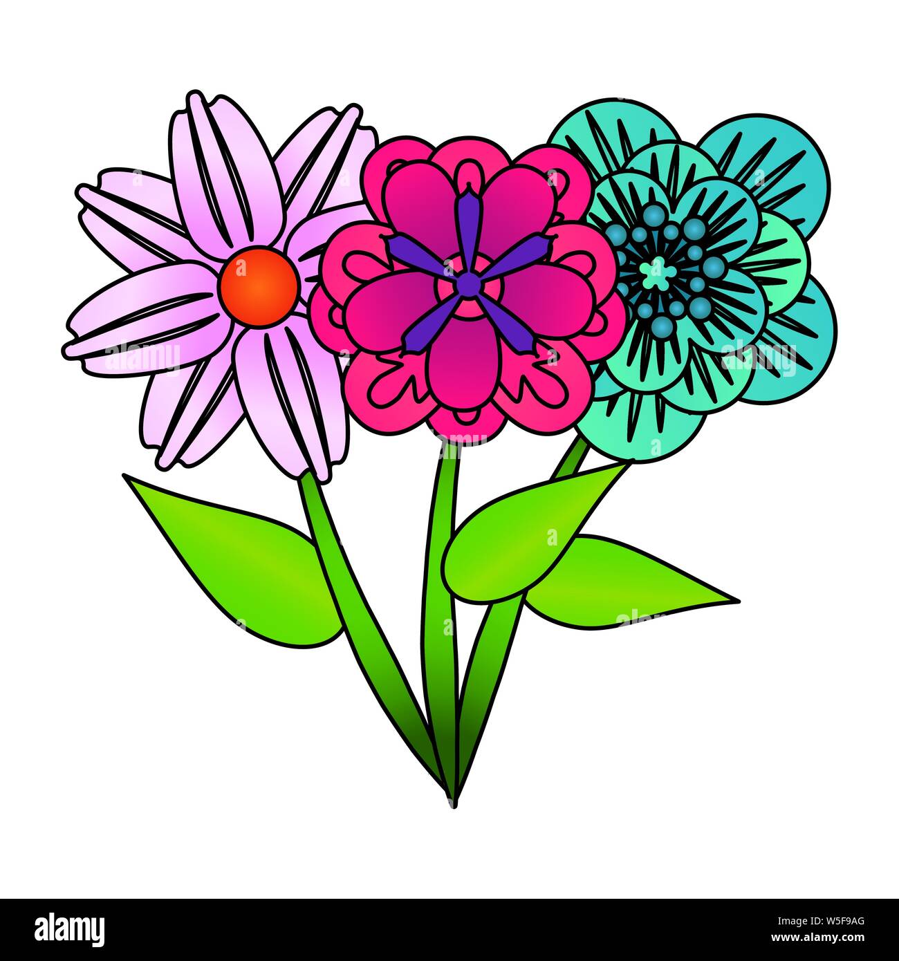 flowers tropical spring floral cartoon Stock Vector Image & Art - Alamy