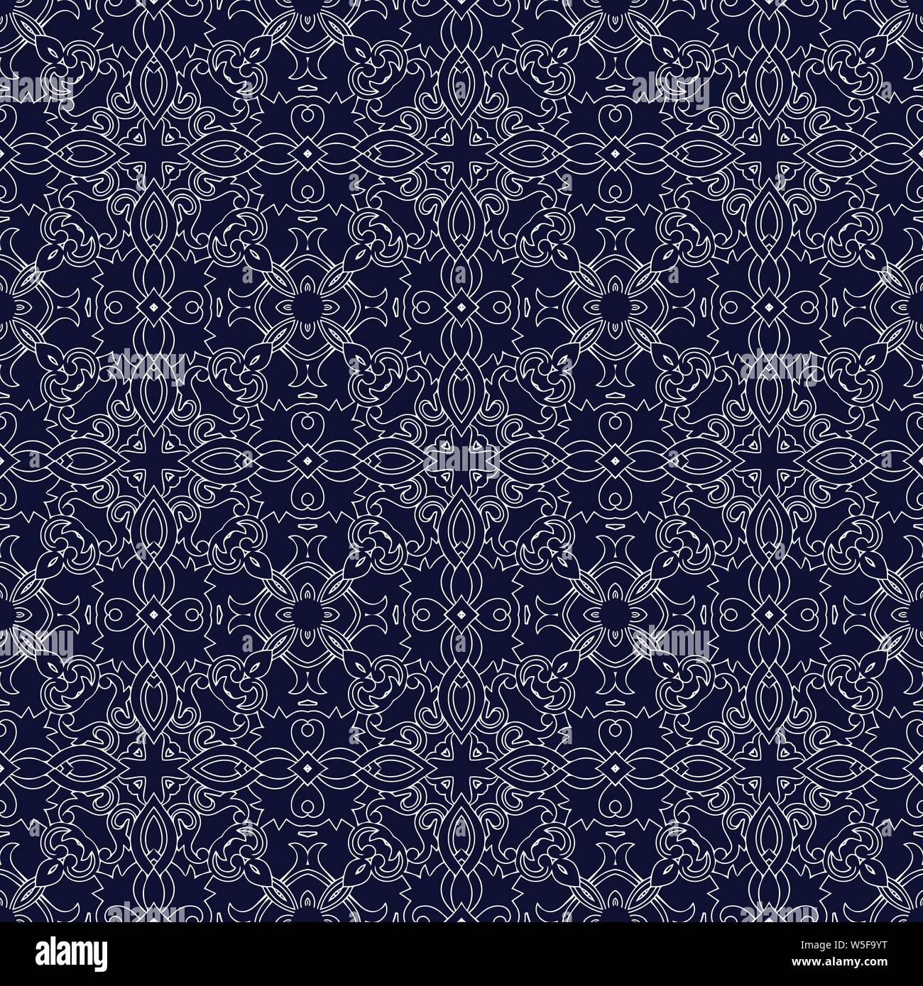 Medieval floral seamless pattern in damask style for design Stock ...