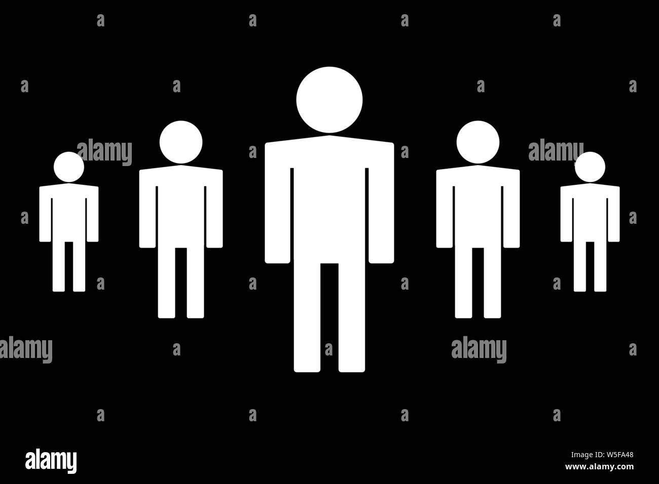 Person Icon set isolated on black background. People symbol Vector ...