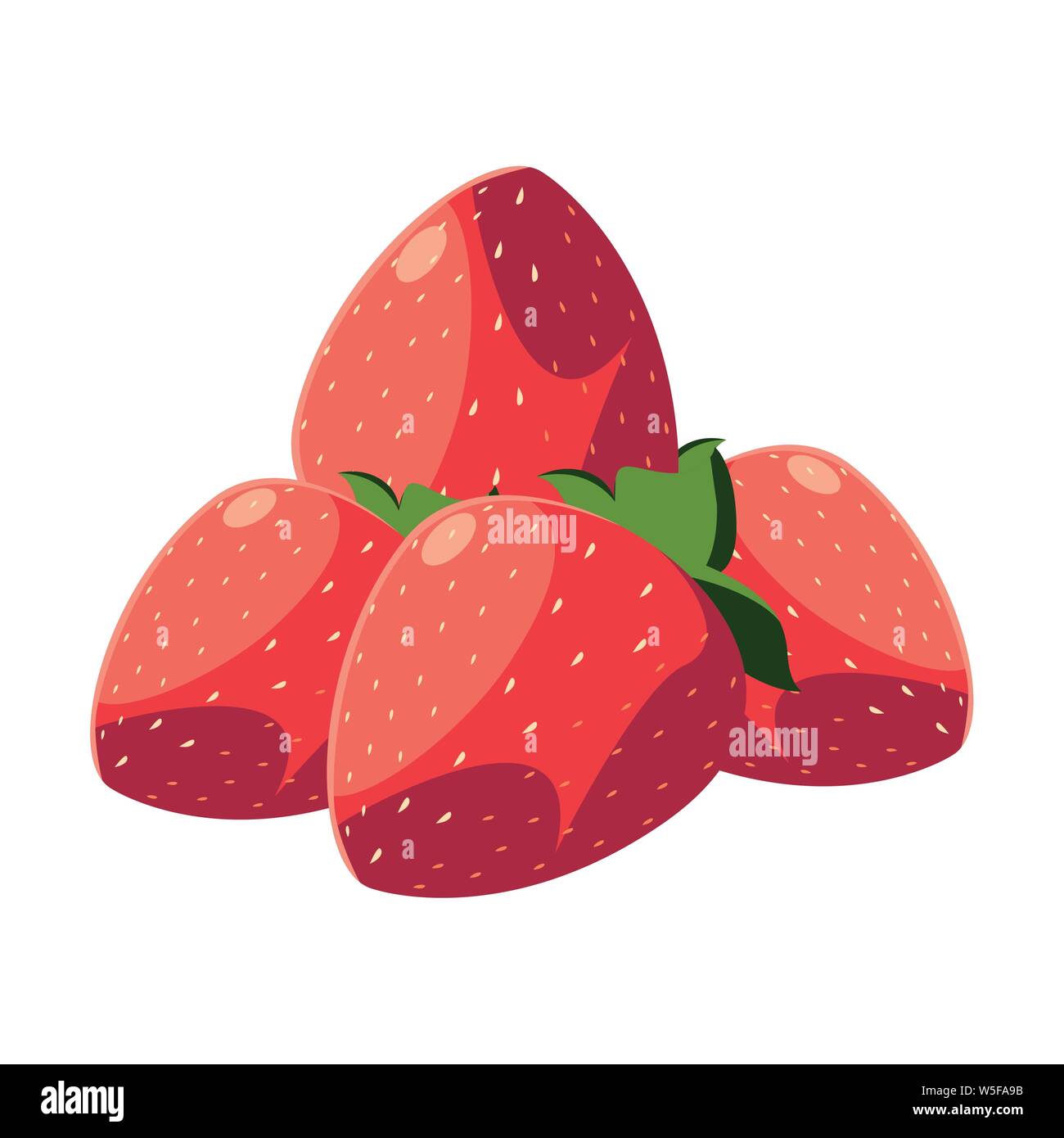 strawberries fresh fruit in white background vector illustration Stock ...